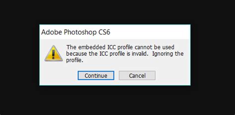 حل مشكلة The Embedded Icc Profile Cannot Be Used Because في فوتوشوب Cs6