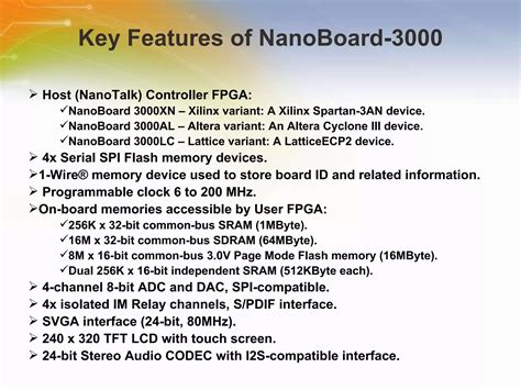 Introduction To Nanoboard 3000 Fpga Ppt