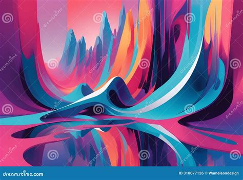 Dazzling Amorphous 3d Structures In A Prismatic Color Scheme Stock Illustration Illustration