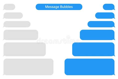Blank Vector Message Bubbles Chat Or Messenger Speech Bubble Sms Text Frame Short Message