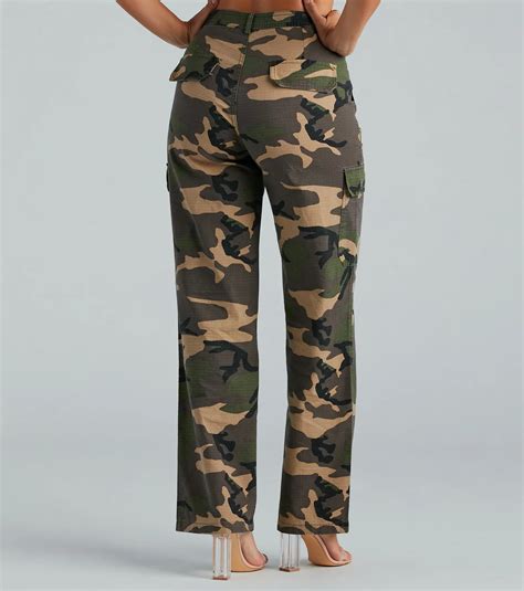 Play Fair High Rise Camouflage Cargo Pants And Windsor
