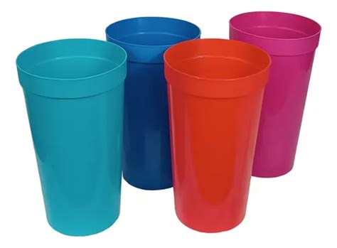 50 Vasos De Colores 1 Litro Plástico Económicos Mayoreo Envío Gratis