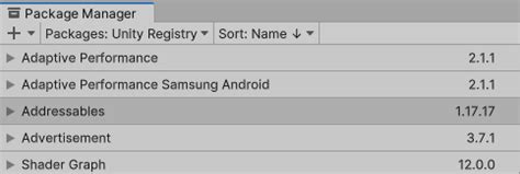 Getting Started Addressables