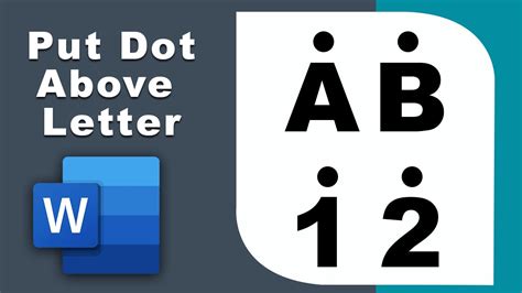 How To Insert A Dot Above Letter And Number In Microsoft Word YouTube