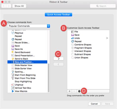 Customize Quick Access Toolbar In Powerpoint 2016 For Mac