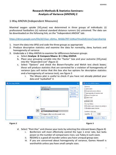 Spss Worksheet 2 One Way Anova Pdf Analysis Of Variance Statistics