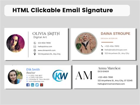 A Clickable Html Email Signature Design Upwork