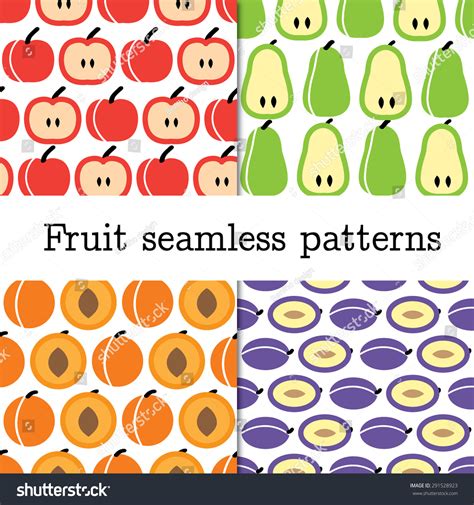 Four Fruit Repeating Pattern Vector Illustrations Stock Vector Royalty Free 291528923
