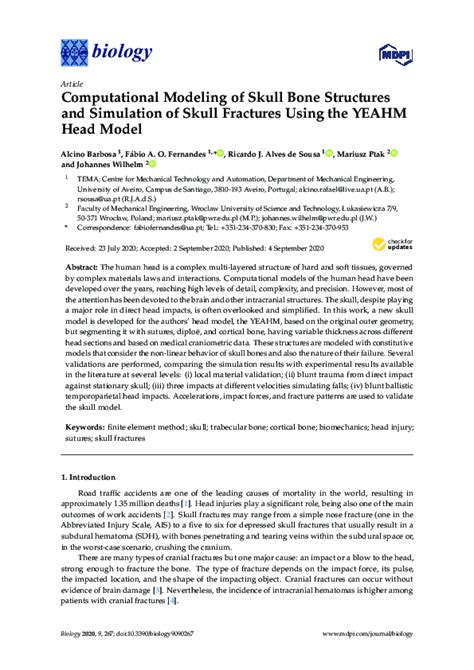 Computational Modeling Of Skull Bone Structures And Simulation Of Skull