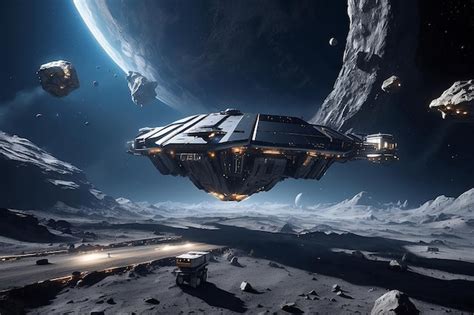 Asteroid Mining Operation Premium Ai Generated Image