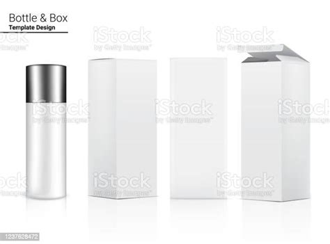 광택 병 은 흰색 배경 그림에 스킨 케어 및 노화 안티 주름 또는 식품 상품에 대한 현실적인 화장품과 3 차원 상자를 조롱 건강 관리 및 의료 3차원 형태에 대한 스톡 벡터