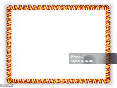 프레임과 리본 스페인 깃발의 테두리 3 차원 일러스트 레이 션 공란에 대한 스톡 사진 및 기타 이미지 공란 교육 디자인 Istock