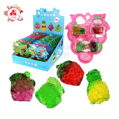 Supply Boxed 4 In 1 Crystal Mixed Fruits Shaped Soft Gummy Fruits Candy