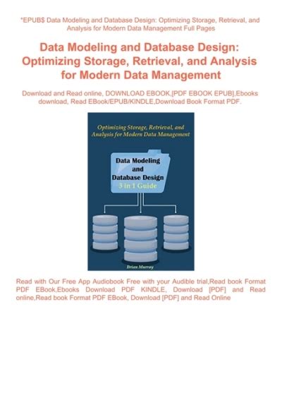 Epub Data Modeling And Database Design Optimizing Storage Retrieval