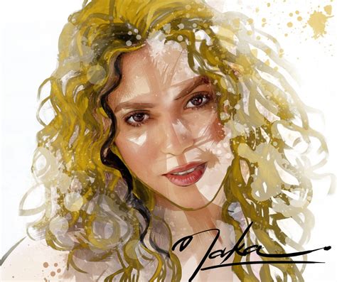 Shakira Sketch Digital Painting Shakira Digital Painting Belly Dance