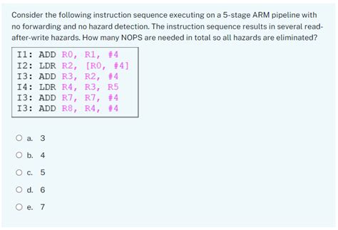 Solved Consider The Following Instruction Sequence Executing