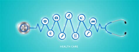 건강 관리 및 의료 개념 청진기는 의학 건강 십자가 전단지 포스터 웹 배너 및 카드 벡터 일러스트 레이 션을위한 건강 관리 장식에서 심장 박동을 형성합니다 2022년에 대한