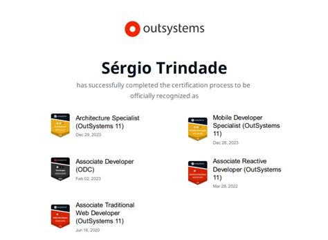 Sérgio Trindade On Linkedin Outsystems Lowcode Certifications Sourceful
