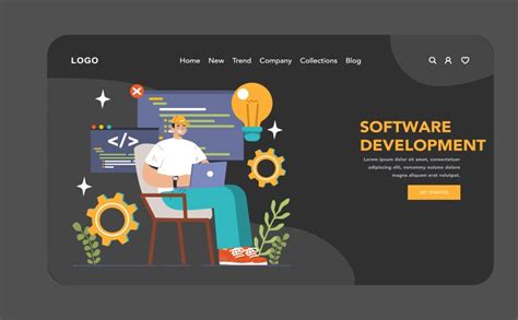 Back End Development Web Banner Or Landing Page Vector Image
