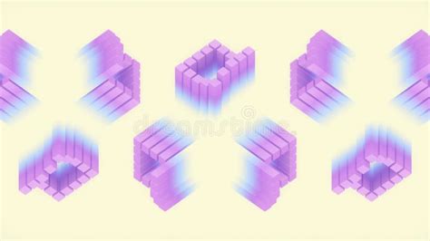 Background With Loop Animation Of Rectangular Geometric Shapes 3d