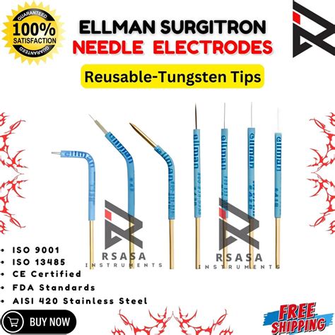 Ellman Assorted Needle Electrodes 7 Pcs Reusable Tungsten Tips Cautery