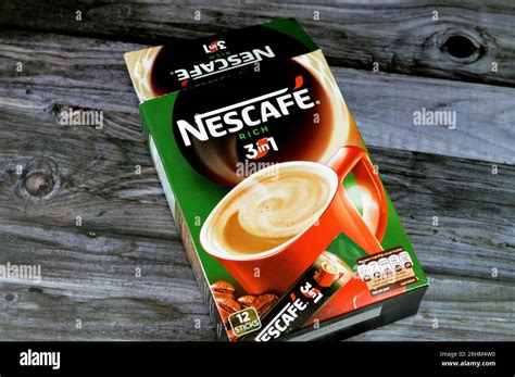 Cairo Egypt August 5 2023 Nestle Nescafe 3 In 1 Rich Sticks Sachets Rapid Coffee A Stronger
