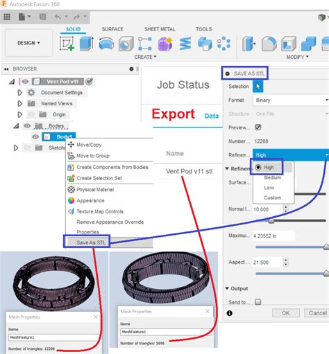 Solved Quality Difference Between Export And Save As Stl Autodesk Community