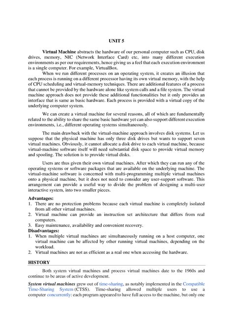 Os 5 Its A Lecture Notes Unit 5 Virtual Machine Abstracts The Hardware Of Our Personal