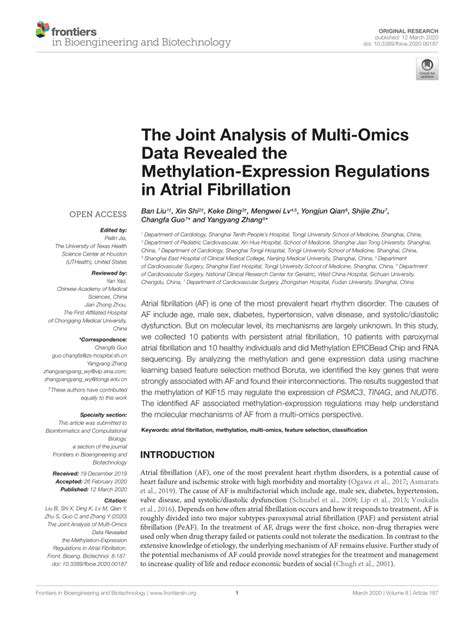 Pdf The Joint Analysis Of Multi Omics Data Revealed The Methylation Expression Regulations In