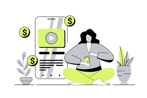 웹 사이트 디자인을위한 평면 만화 사람들과 비디오 마케팅 웹 개념 비즈니스 프로모션으로 새로운 비디오 콘텐츠를 만들고 게시하는 여성 온라인 광고 캠페인을 만드는 여성 벡터