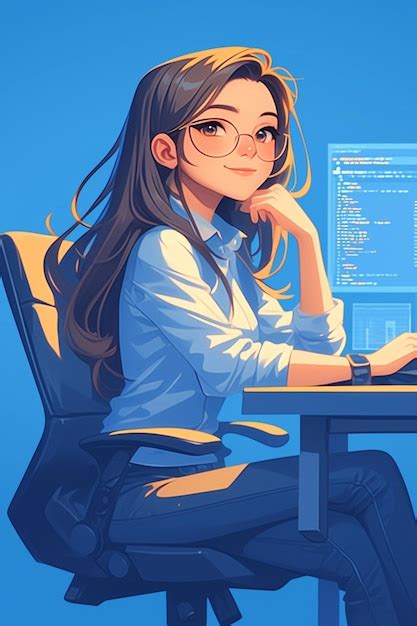 Caucasian Female Software Developer In Her 40s Debugging A Program Premium Ai Generated Vector