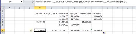 Excel Calculate Sum Of Differences When Cell Addresses Are Not Fixed
