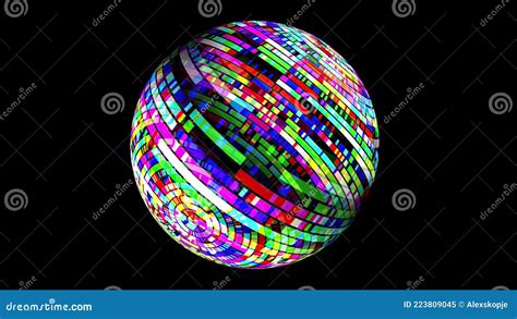 Colorful Pixels On Rotating Sphere Stock Illustration Illustration Of Design Decorative