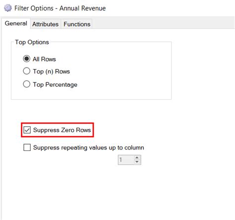 Suppress Zero Rows Sharperlight
