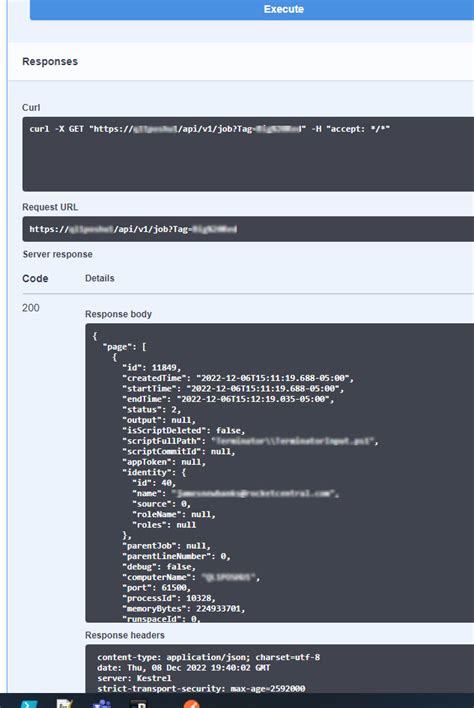 Issues With Querying The V1job Endpoint Universal Api Ironman
