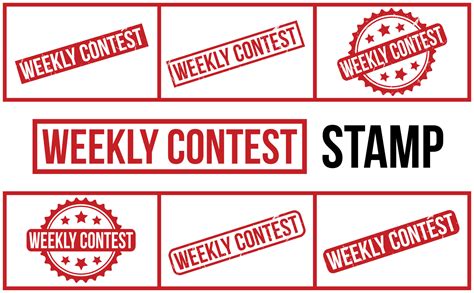 Weekly Contest Rubber Stamp Set Vector 23070065 Vector Art At Vecteezy