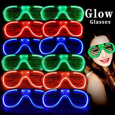 Light Up Glasses Bulk Party Favors Glow In The Dark Led Glasses Party Supplies 12 Pieces