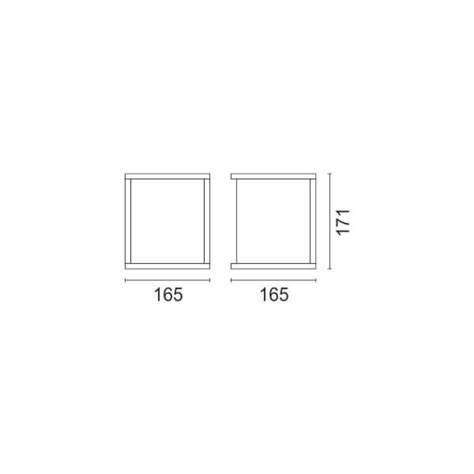 Στεγανή ασημί απλίκα κύβος 16x16cm