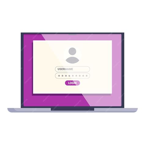 Premium Vector Laptop Showing Login Screen With Username And Password Form