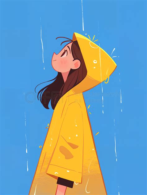 扁平插画ai数字艺术 雨天穿着雨衣玩耍扁平插画 Ai平面元素免费下载png格式2784像素编号70820677 千图网