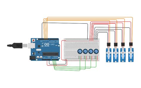 Circuit Design Robotic Arm Tinkercad
