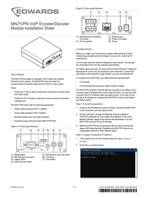 3101583 En R008 Mn Fvpn Voip Encoder Decoder Module Installation Sheet