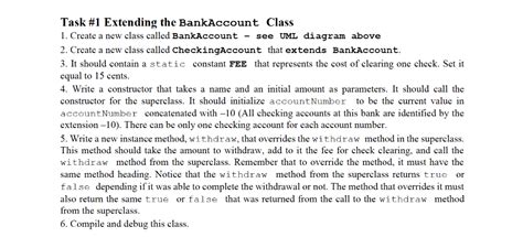 Solved Task 2 Creating A Second Subclass 1 Create A