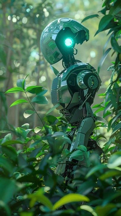 Free Robot In Nature Photo Robot Nature Technology Download At