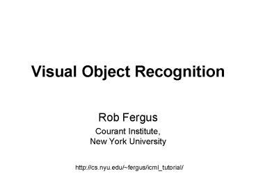 Visual Object Recognition Presentation Free To Download