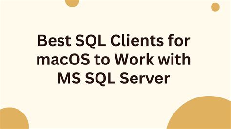 Best Sql Clients For Macos To Work With Ms Sql Server Youtube