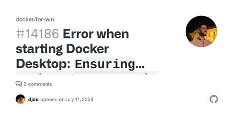 Error When Starting Docker Desktop `ensuring Docker Cli Uses The
