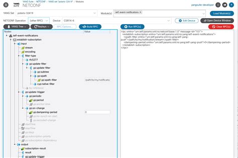 Working With Netconf Notification Streams Yang Suite Cisco Devnet