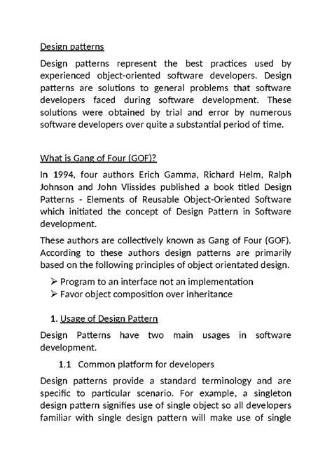 Design Patterns Design Patterns Design Patterns Represent The Best