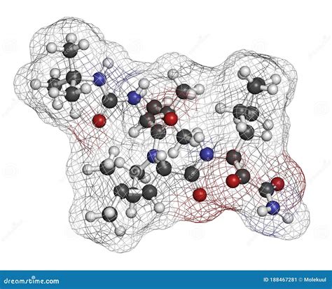 Boceprevir Hepatitis C Virus Hcv Drug Molecule Atoms Are Represented As Spheres With